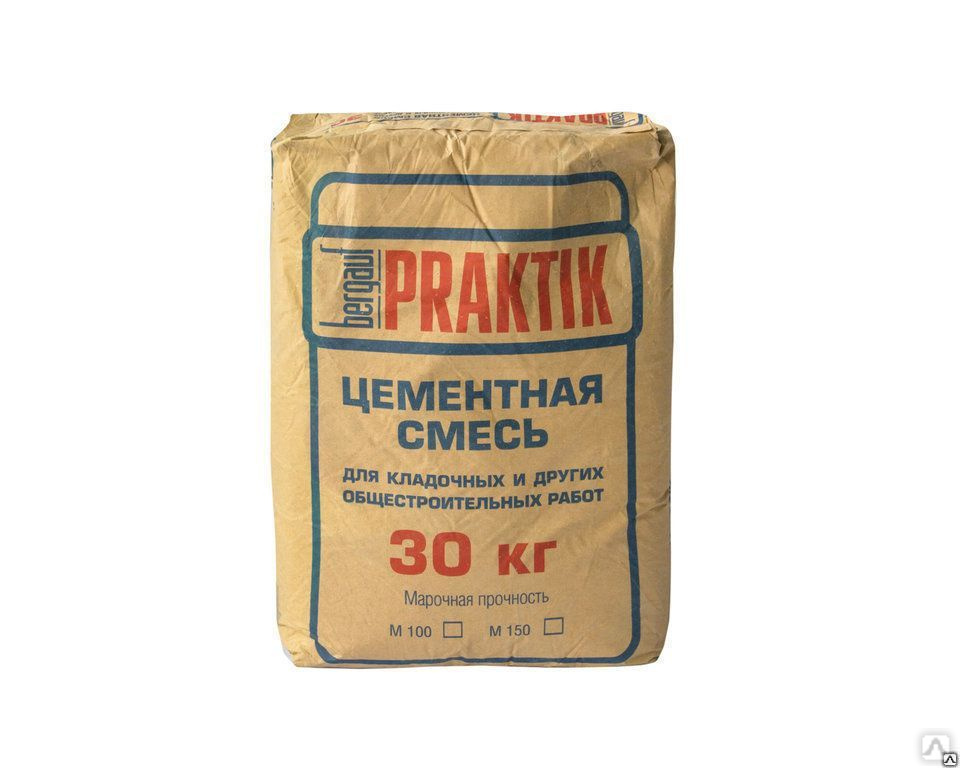 Кладочная цементная смесь М100 30 кг Bergauf Praktik 1уп=48шт купить от ...